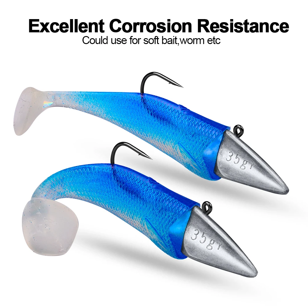 Lead Jighead Fishhooks Fishing Jigs Heads 7g 10g 15g 21g 28g 35g Worm ...