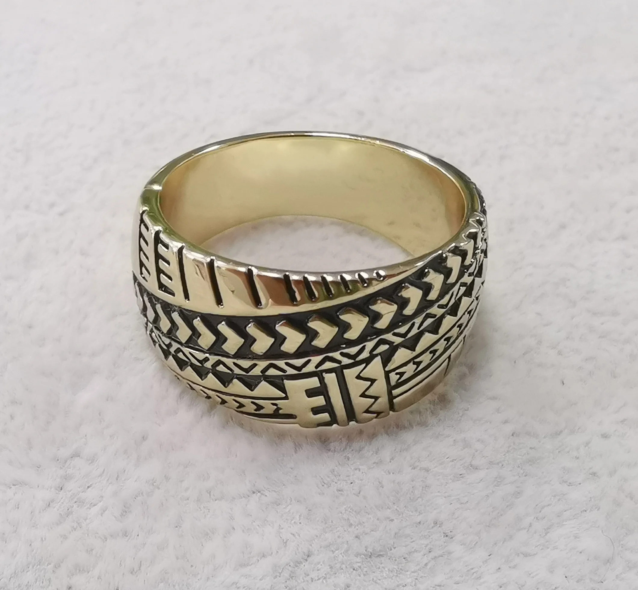 Customized Bohemian Tribal Oxidized Hawaiian Polynesian Samoan Wedding Ring