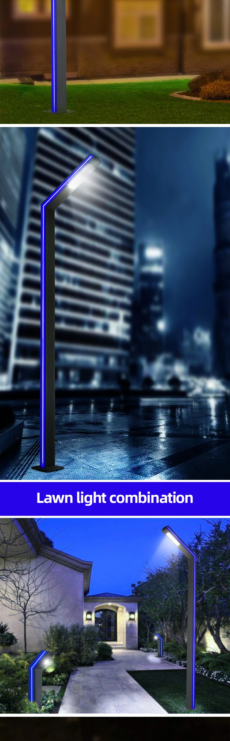 Modern Outdoor 3m 4m 6m Garden Pole Top Light Waterproof Aluminum Led Landscape Street Post Pole ...