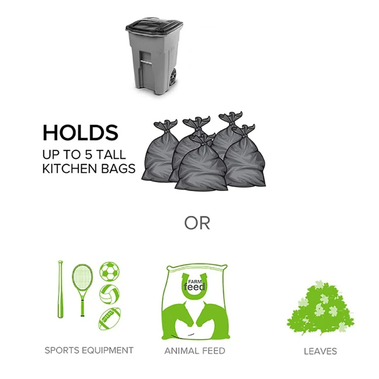 70 Gallon Storage Bin - Durable, Wheeled, Outdoor Recycling