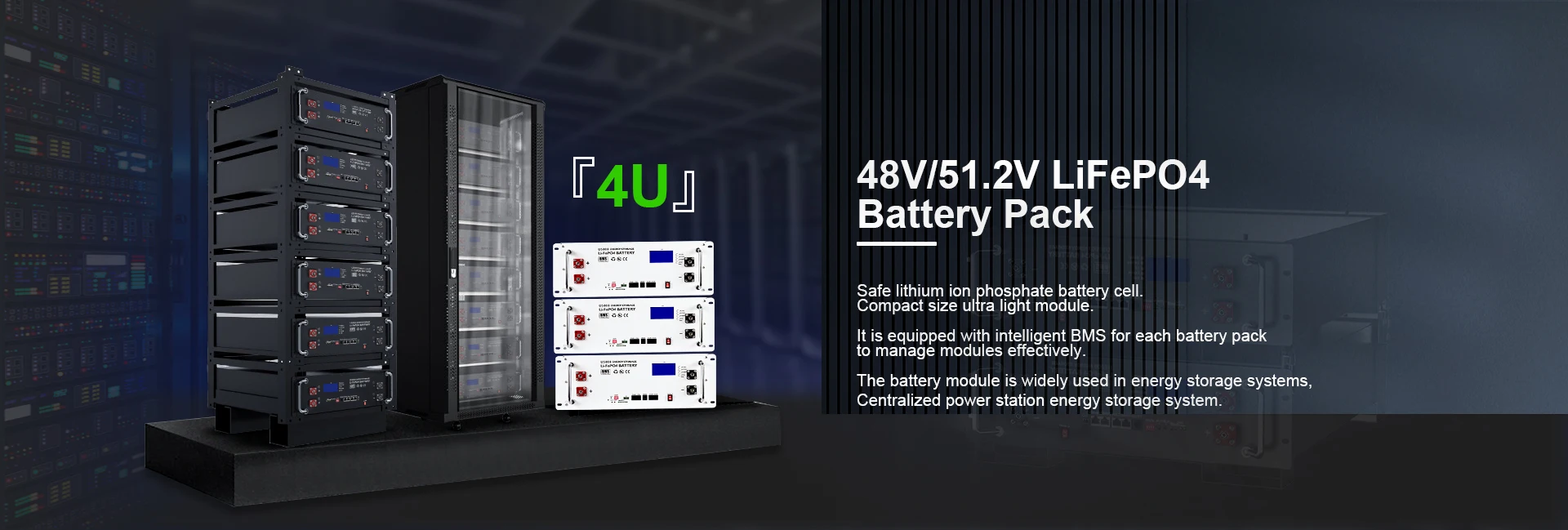 5kwh 10kwh Solar System Rack Mounted Lifepo4 Battery Pack 24v 48v 100ah ...