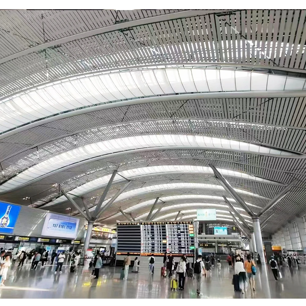 Indoor Design Hexagonal Suspended Ceiling Baffle Aluminum Alloy Frame ...