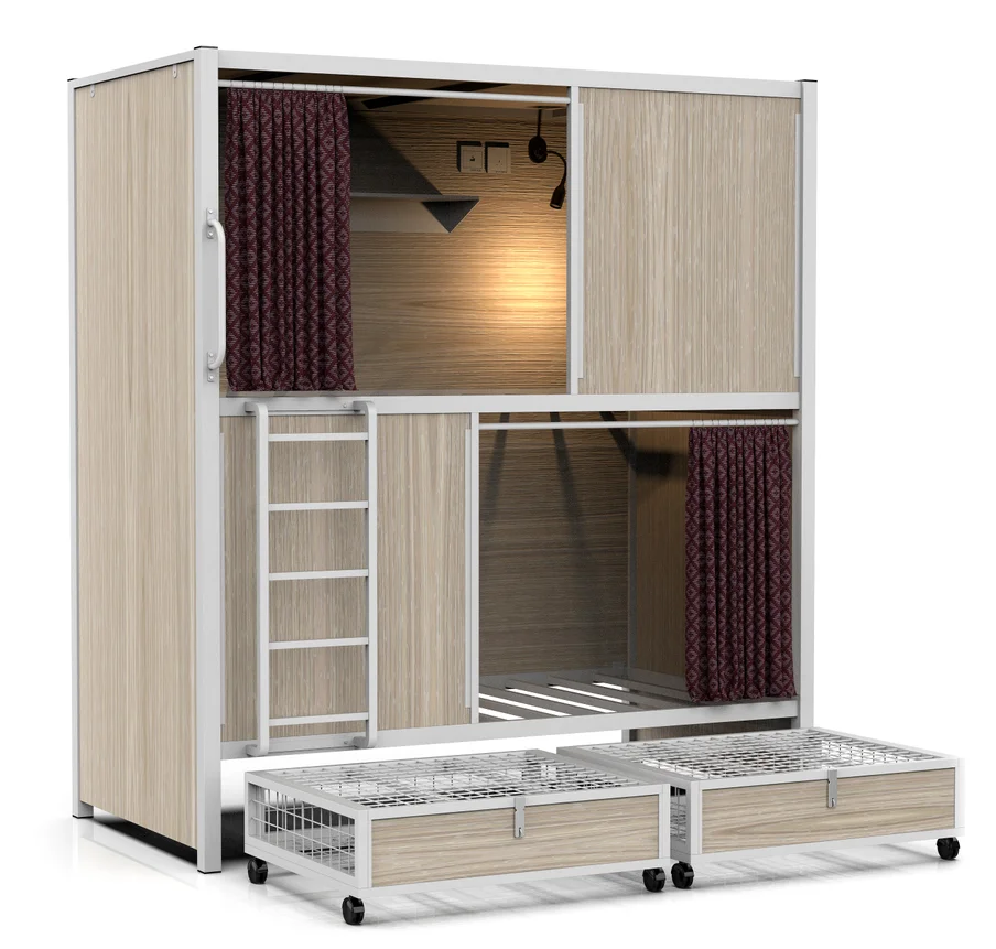 Soundproof Capsule Hotel Bunk Bed - Modern Sleeping Pods for Hotels and ...