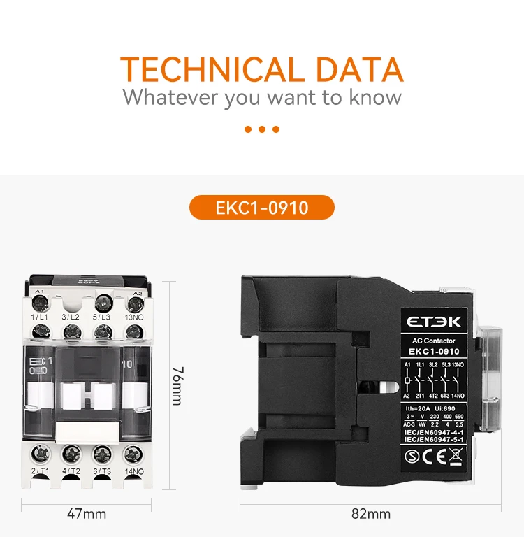 ETEK EKC1 Magnetic Contactor - Reliable AC Control