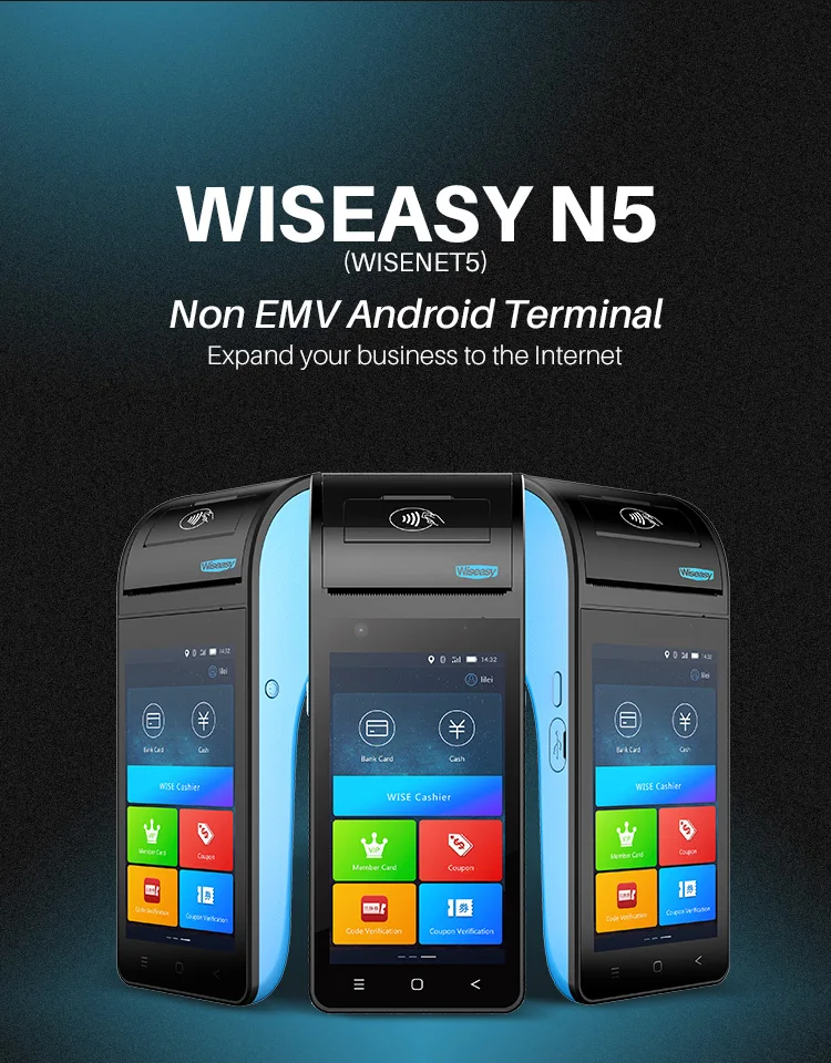 Smart 5 Inch Touch Screen Wiseasy N5 Handheld Android Terminal Card ...