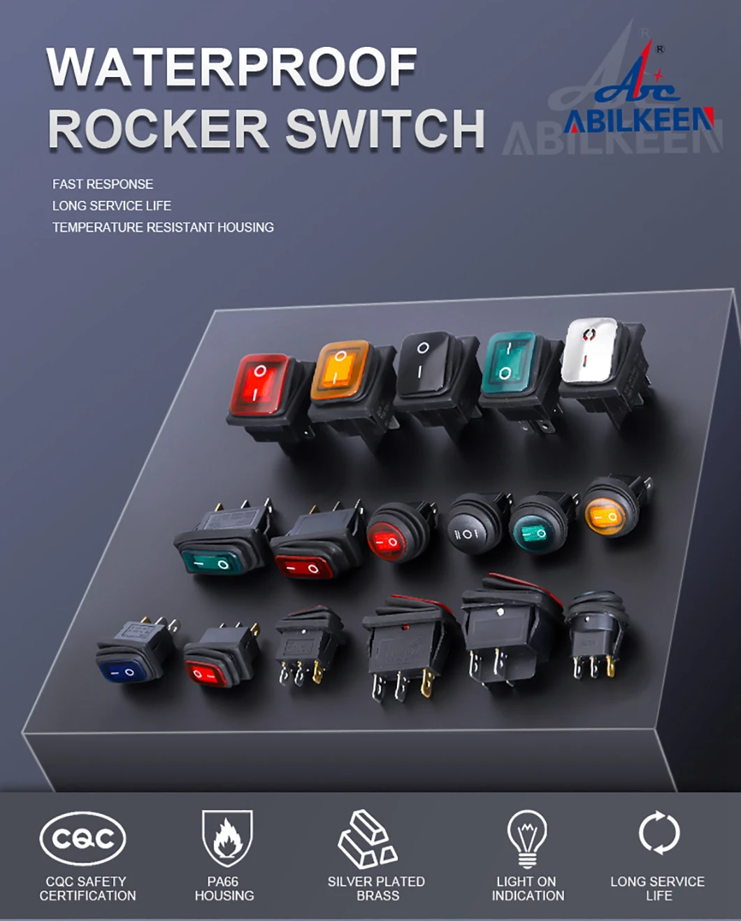 ANHEDA Single-Pole Marine Rocker Switch - Reliable & Durable
