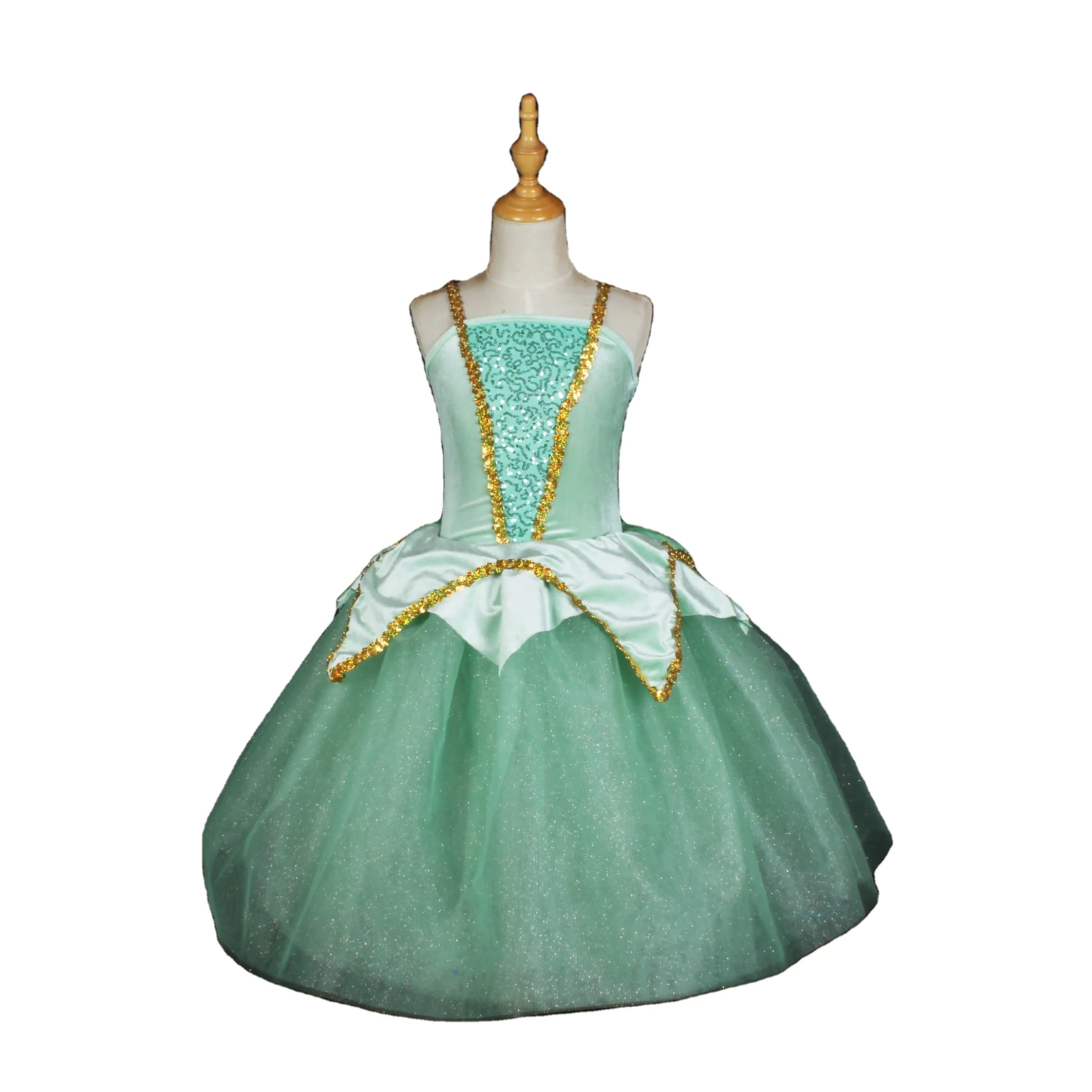 Tinker Bell dance dress Fairies ballet tutu Christmas lime green velvet ...