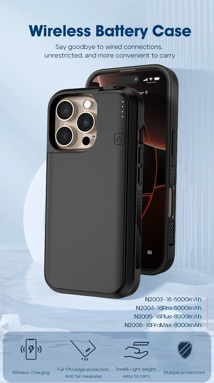 High Capacity Rechargeable Lithium Battery Box for iPhone 16 Pro Max ...