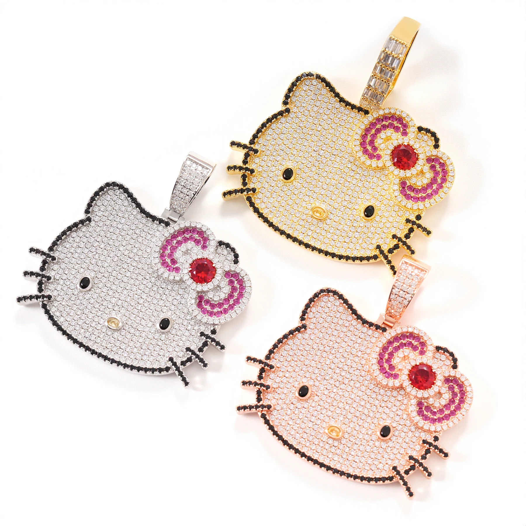 Alibaba.com: Hello Kitty Cat Necklace Pendant, Gold Plating, Iced Out ...