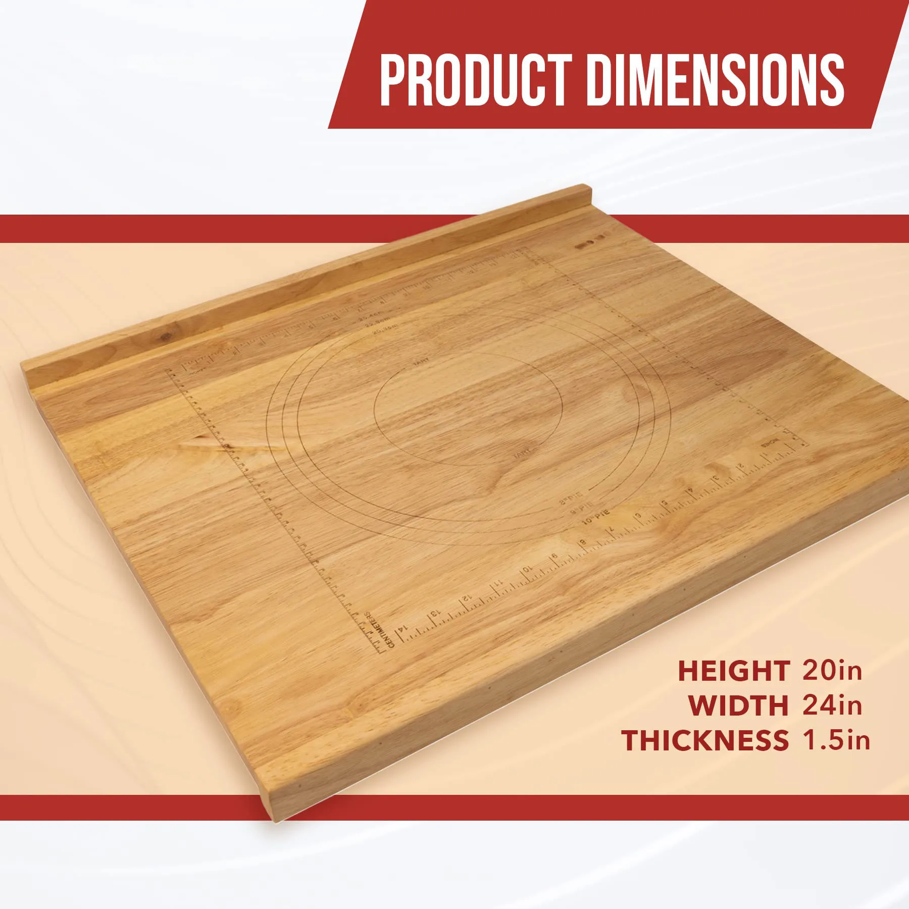 Eco-friendly Reversible Wooden Pastry Board - Perfect for Baking