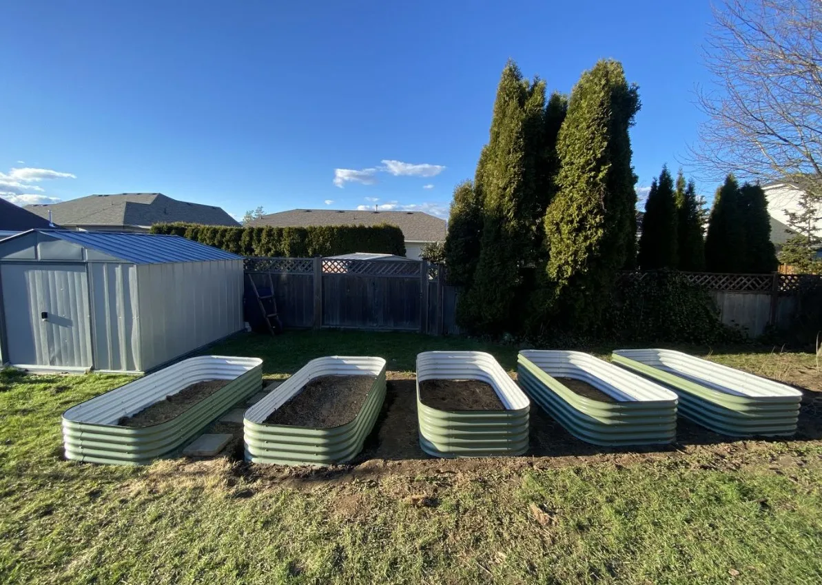 Outdoor Metal Planter Box Modular Raised Garden Bed Steel Planter Box ...