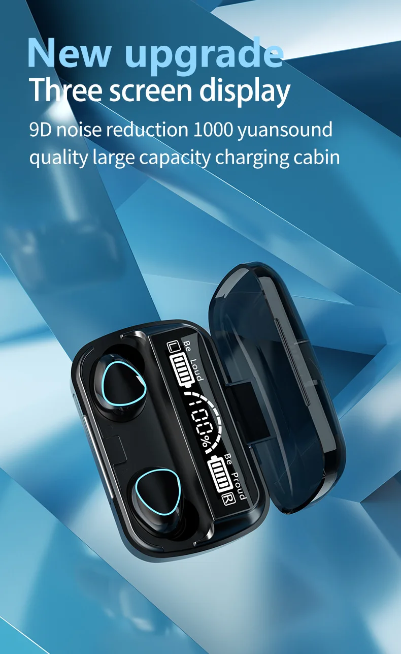 M10 Damix TWS Wireless Earbuds - Stereo Sound & Power Bank