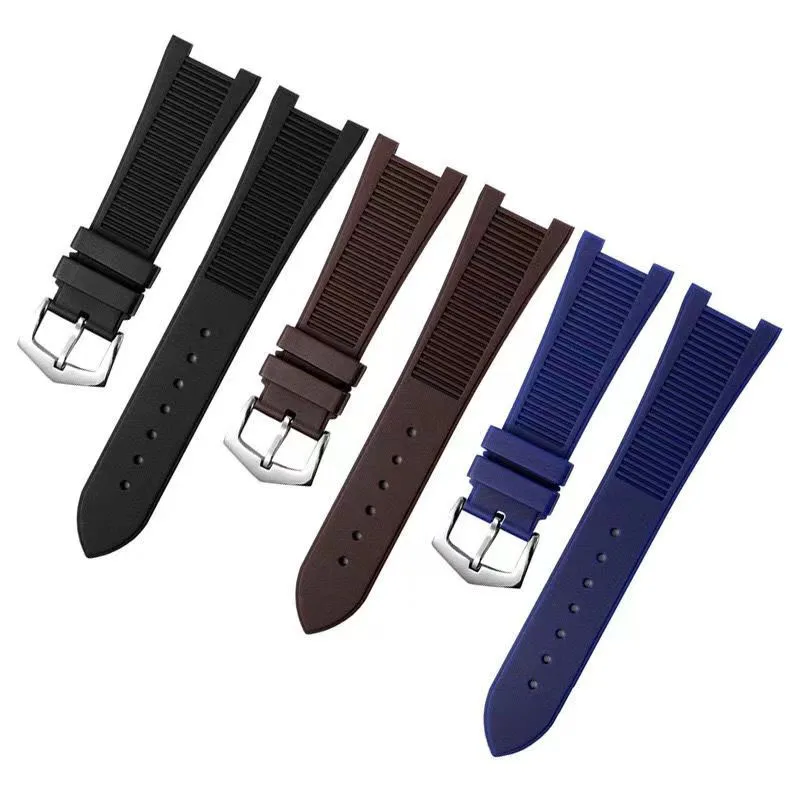 Custom Fkm Rubber Watch Strap Silicone Black Blue Brown Wristwatch Band ...