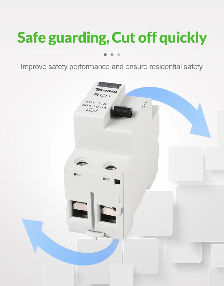 AOASIS Rccb Tester AOLR-100 2p 100a Residual Current Circuit Breaker ...