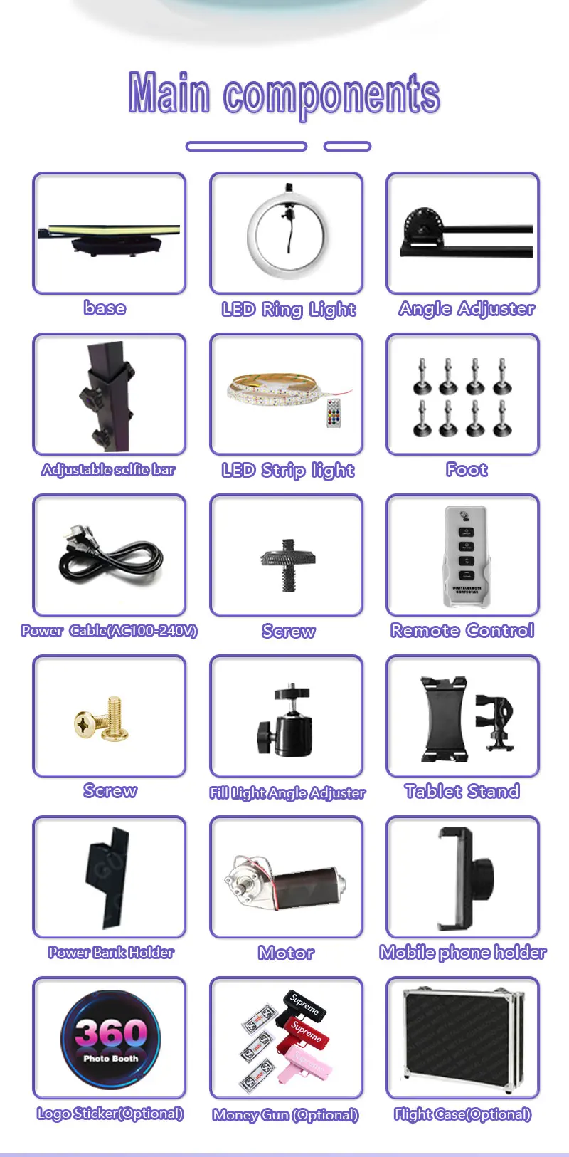 Portable Selfie 360 Spinner Degree Platform Business Wedding Photobooth ...