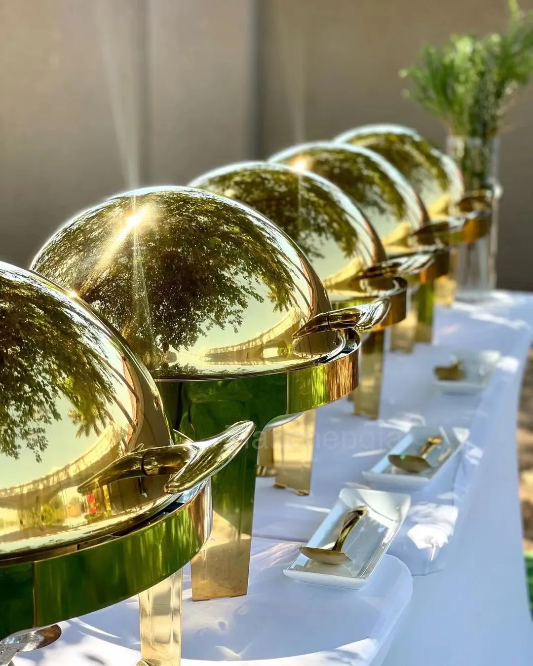 Roll Top Design Restaurant Hotel Chafing Dish Buffet Gold Display ...