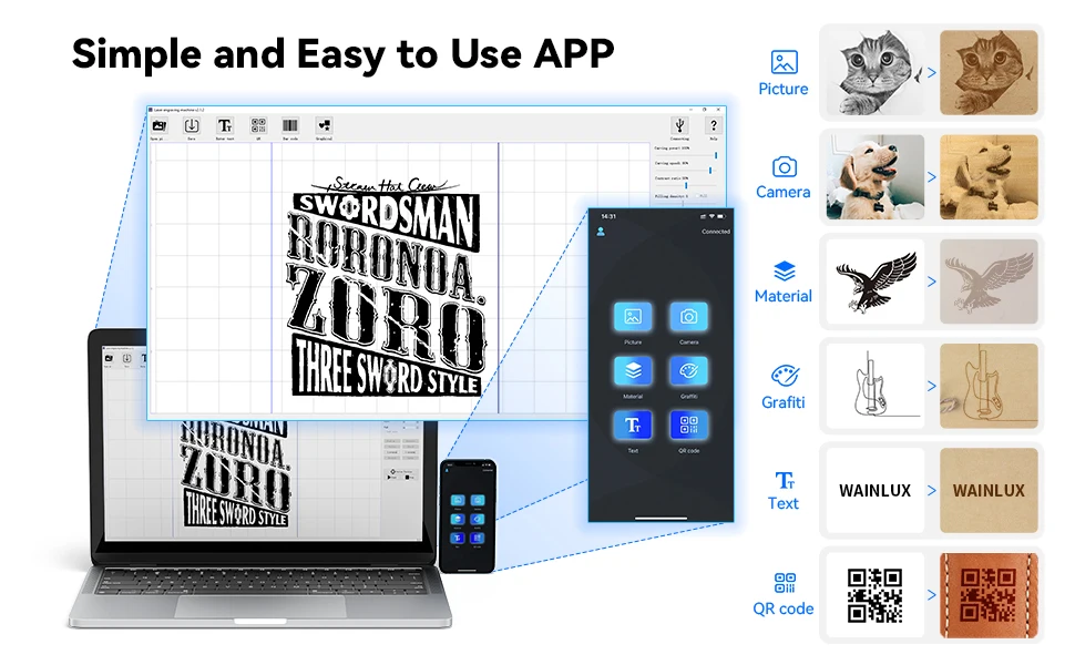 Wainlux Z4 Handheld Laser Engraver Portable Mini Laser Machine Jewelry ...