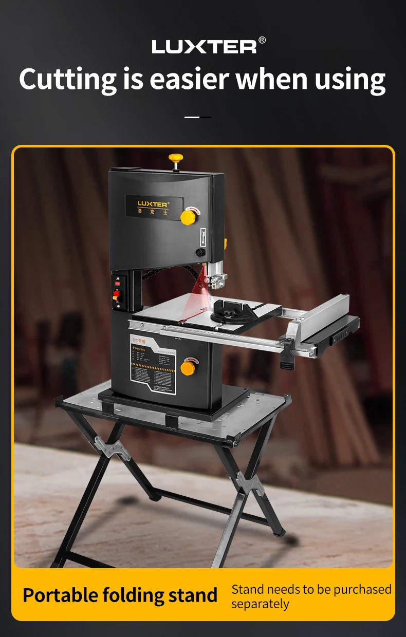 LUXTER 9'' 550W Upgrade Band Saw Wood Cutting Vertical Band Saw Machine ...