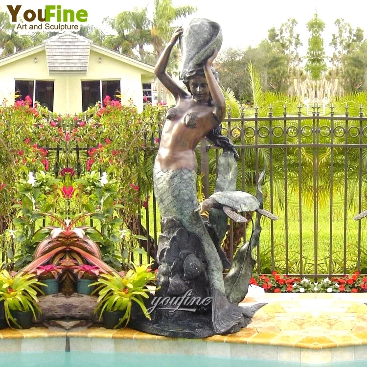 Bronze Garden Mermaid Water Fountain - Buy Garden Mermaid Water ...