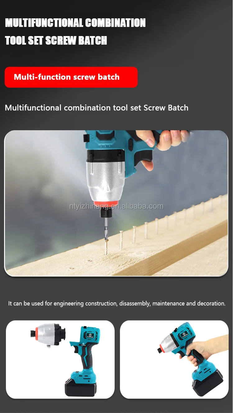 Professional Cordless Impact Drill, Jig Saw & Angle Grinder Combo Set - 15 Piece Multi-Function ...