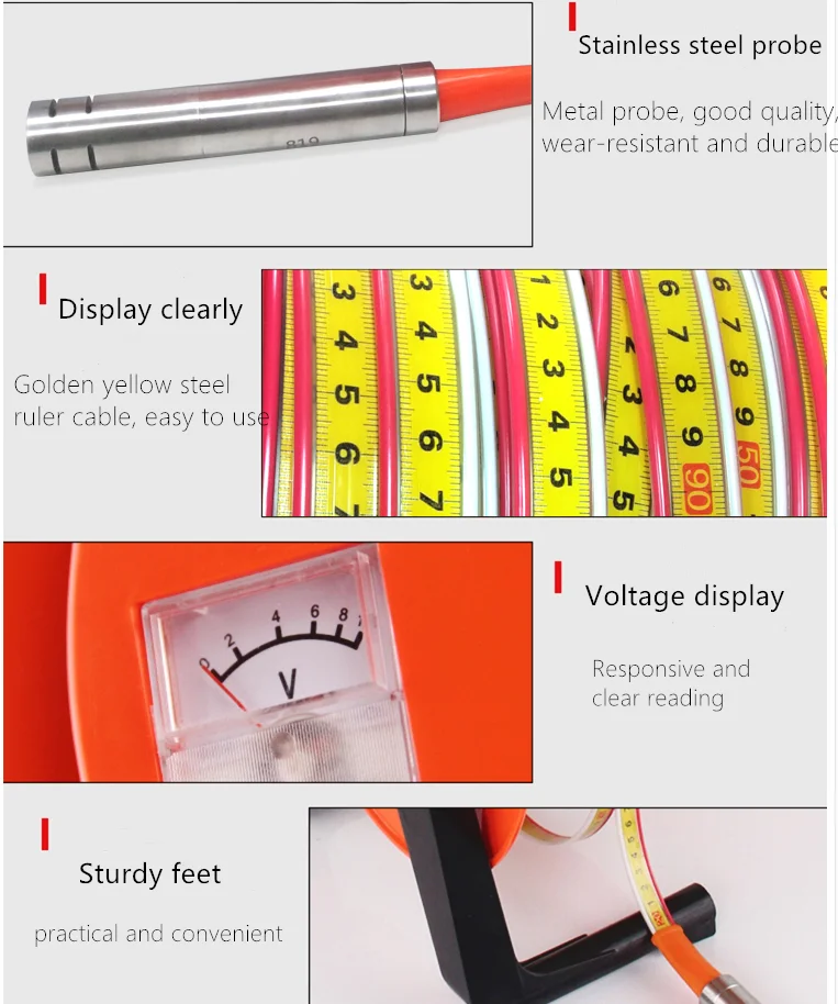 Underground Water Level Survey 50m Steel Ruler Water Depth Meter - Buy Water Deepth Meter,50m ...