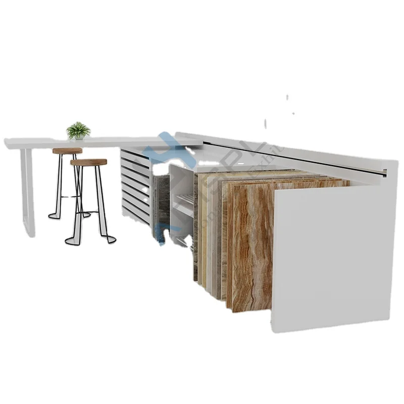 Multi-function reception desk ceramic tile sample table island desk ...