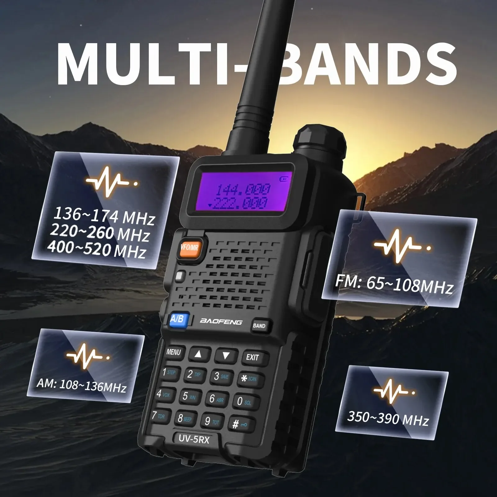 Baofeng Uv-5rx Am Aircraft Band Walkie Talkie Uv Band - Buy Uhf Radio ...