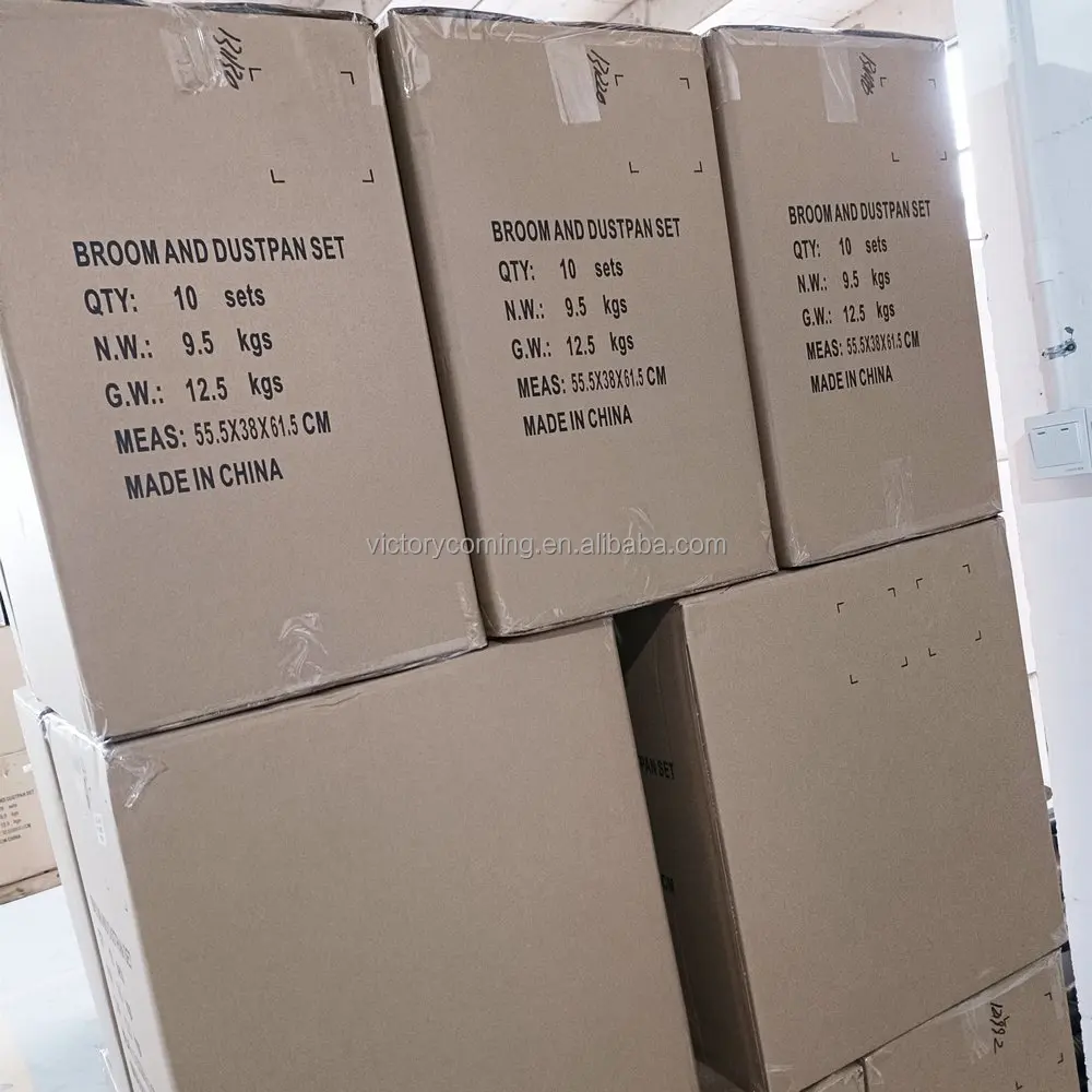 Long Handle Broom & Adjustable Dustpan Set For Home Cleaning