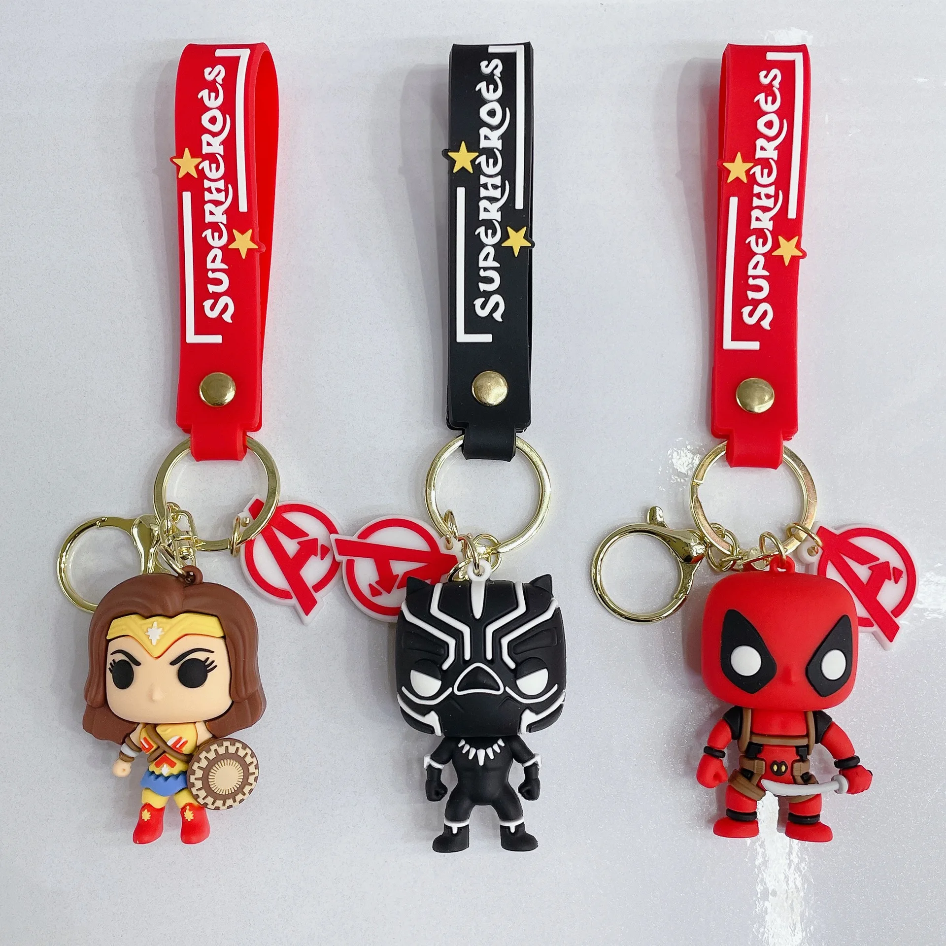Creative Rubber Dolls Cartoon Marvel Superhero Spider-man Key Ring With ...