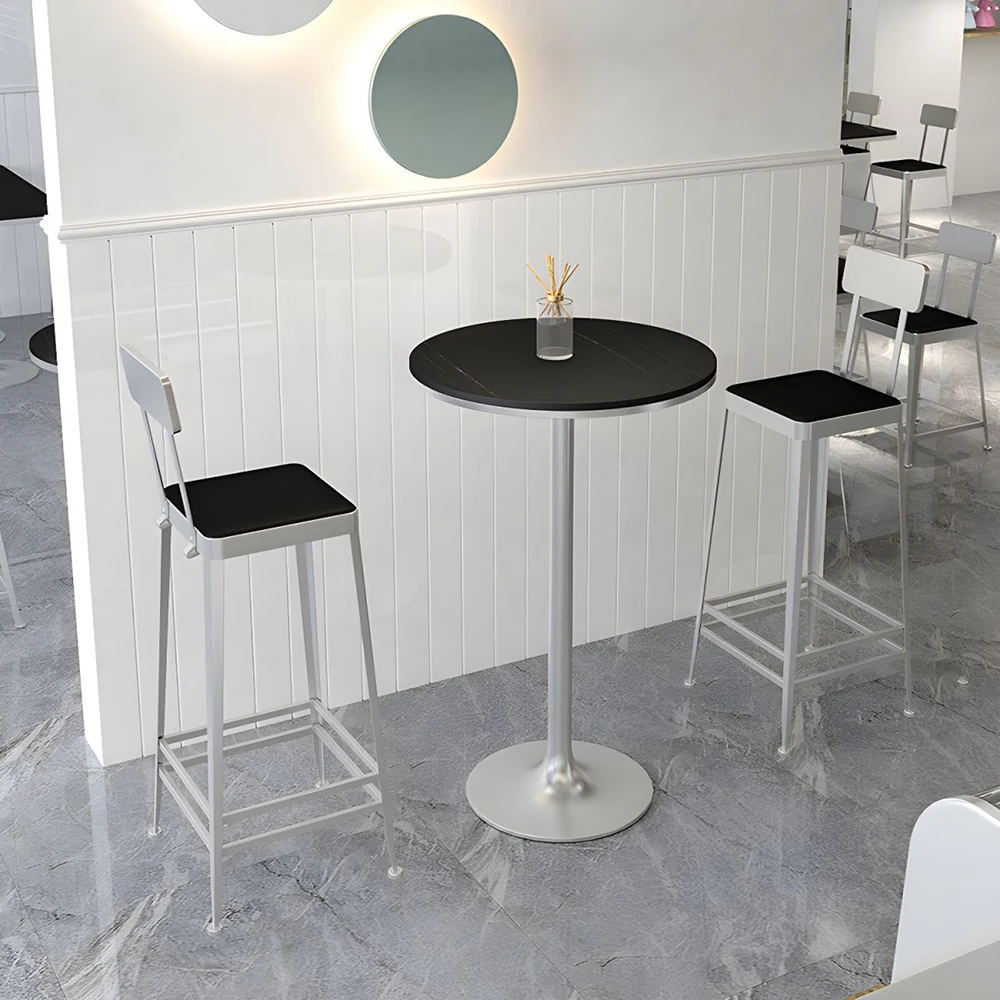 Customizable Commercial Modern Small Round Marble Top Bar Height Table ...