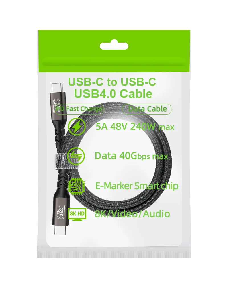 0.5m Usb 4 Cable Pd240w 40g Compatible With Thunderbolt 3 4 - Buy Usb C ...