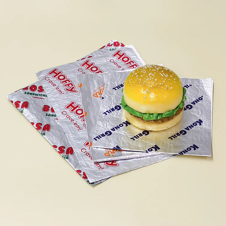 Custom Printed Food Grade Burger Packaging Sheets Aluminum Foil ...