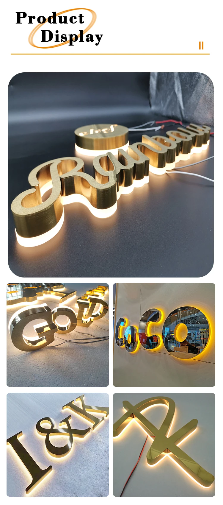 Backlit Illuminated Sign Custom Stainless Steel Backlit Led Wall ...