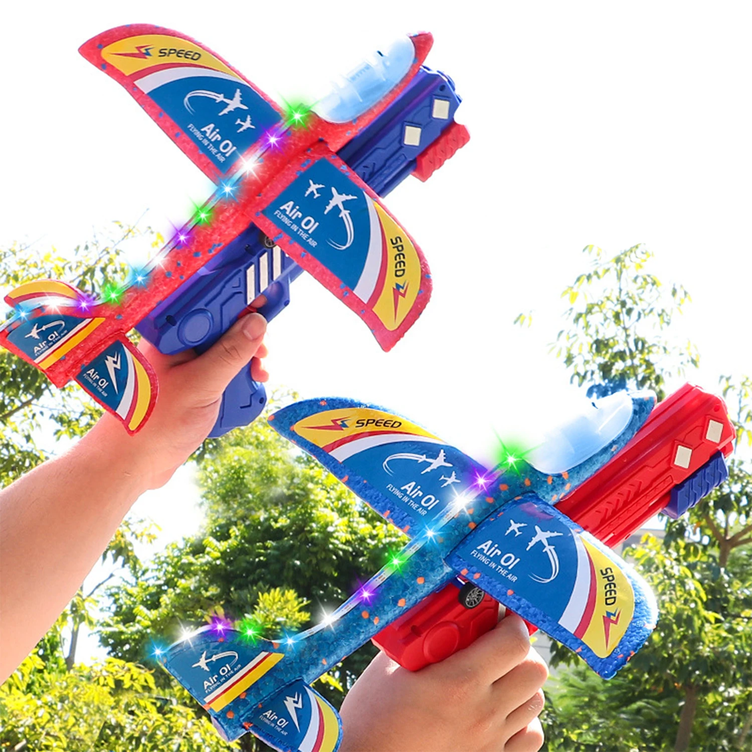 Airplane Launcher Toys Foam Airplane Glider 2 Flight Mode Glider Plane ...