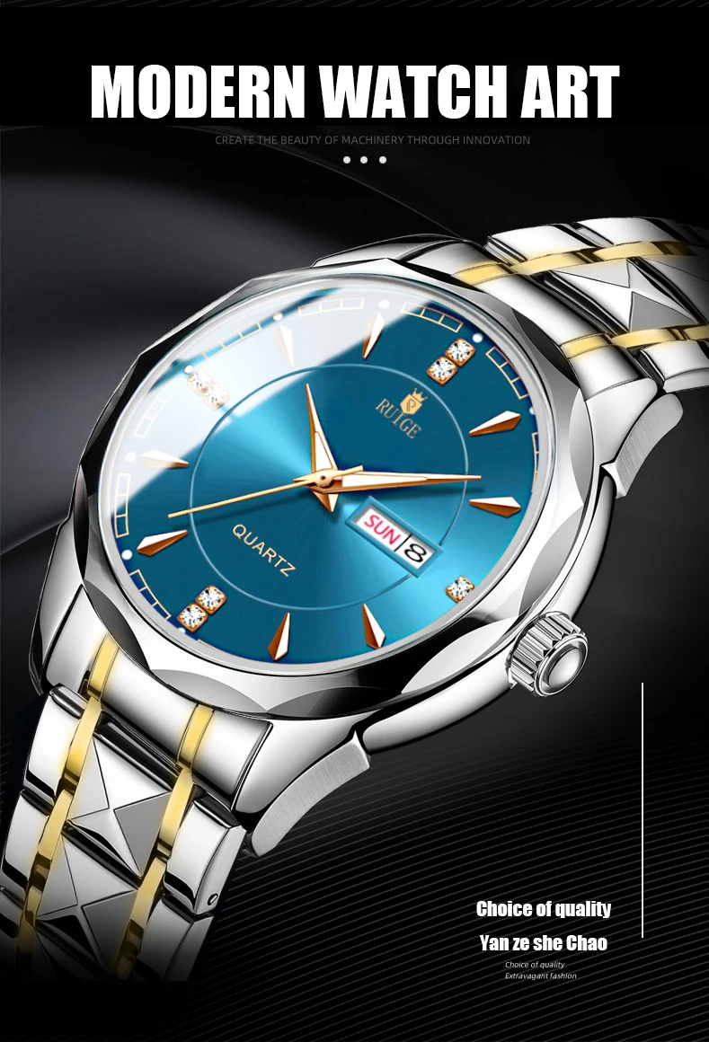 RUIGE N8 Men's Watches Luxury Business Waterproof Quartz Wrist Watch ...