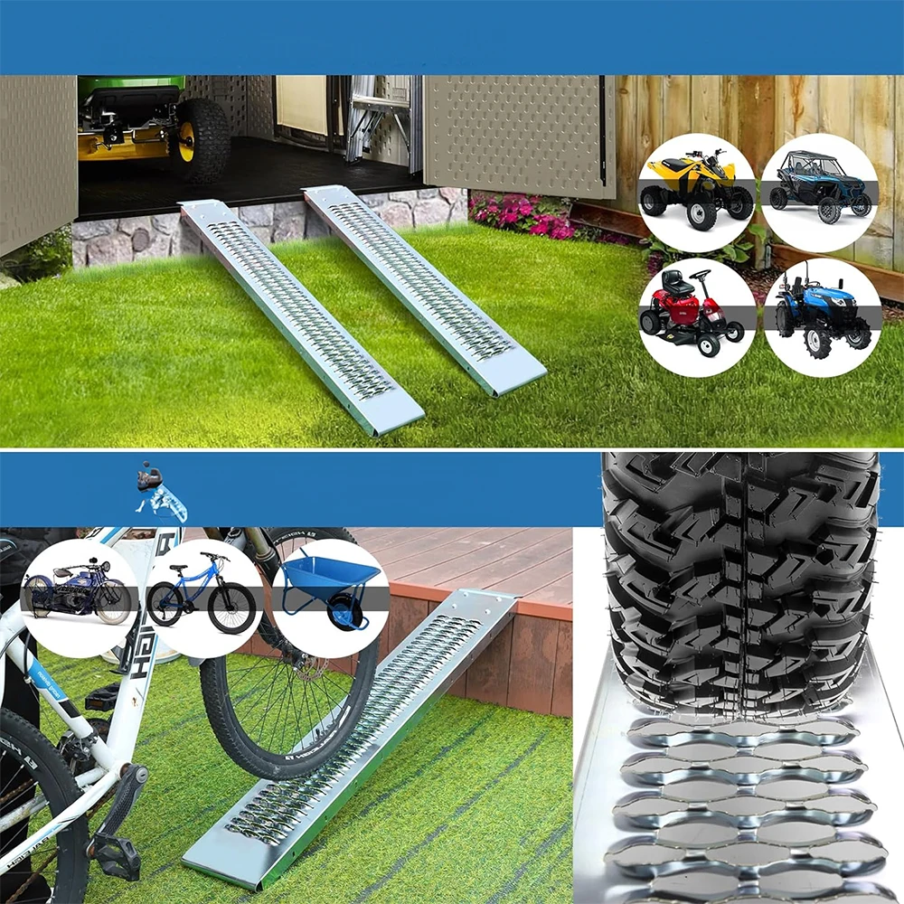 Metal Ramp Ladder Motorcycle Ramp Transport Loading Tools Car Ramps For ...