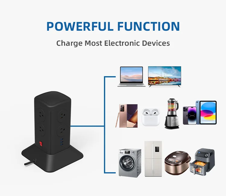 Vastfafa Intelligent Flush Mount Power Strip - Versatile & Safe