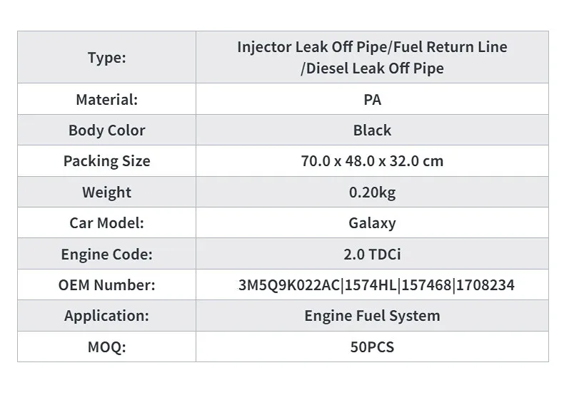 3m5q9k022ac Fuel Injector Return Overflow Hose Line For Ford Focus 2.0 ...
