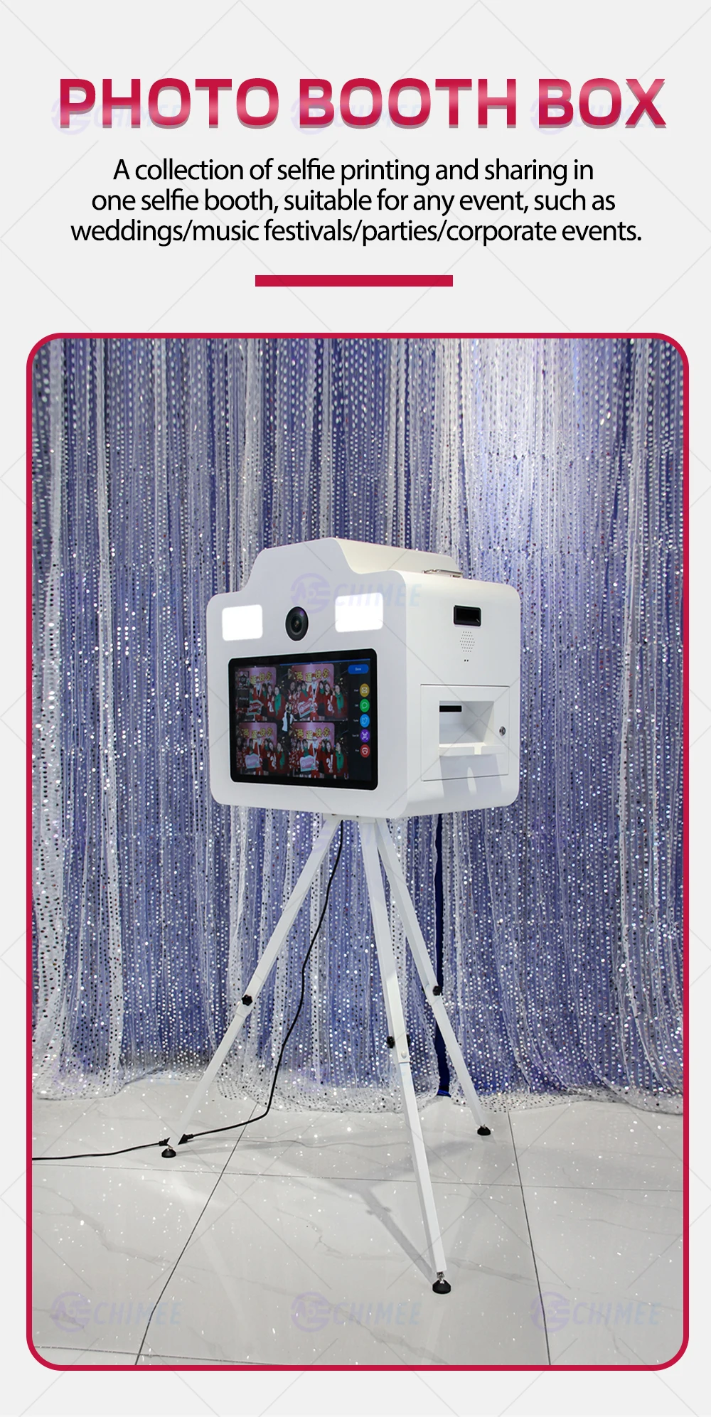 Portable Chimee Photo Booth Selfie Photobooth With Printer 21.5 Inch ...