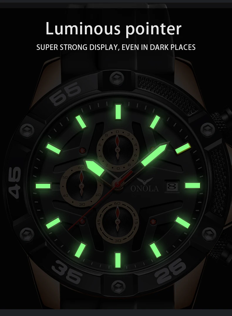 ONOLA 6851 Luxury Chronograph Watch - Fashionable & Luminous