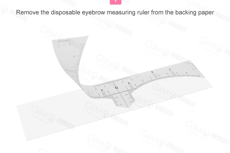50pcs/box Disposable Eyebrow Measuring Sticker Permanent Makeup Ruler ...