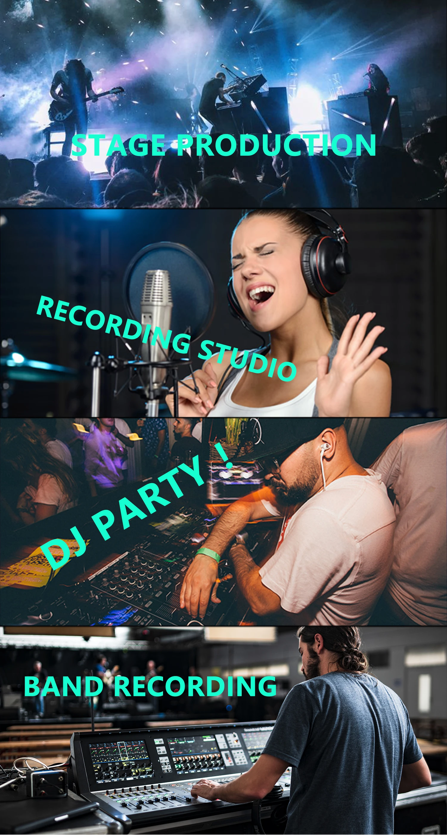 GAX-PK16 Mixer - 16 Channels, Dual 7-Segment EQ, USB BT