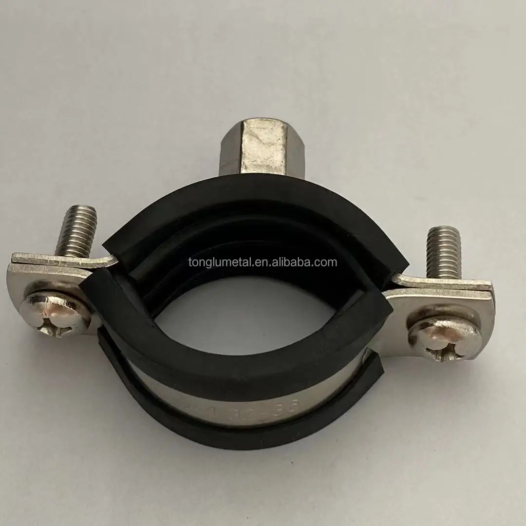 Heavy Duty Hanging Pipe Clamps With Epdm Rubber Reinforced Band Zinc ...