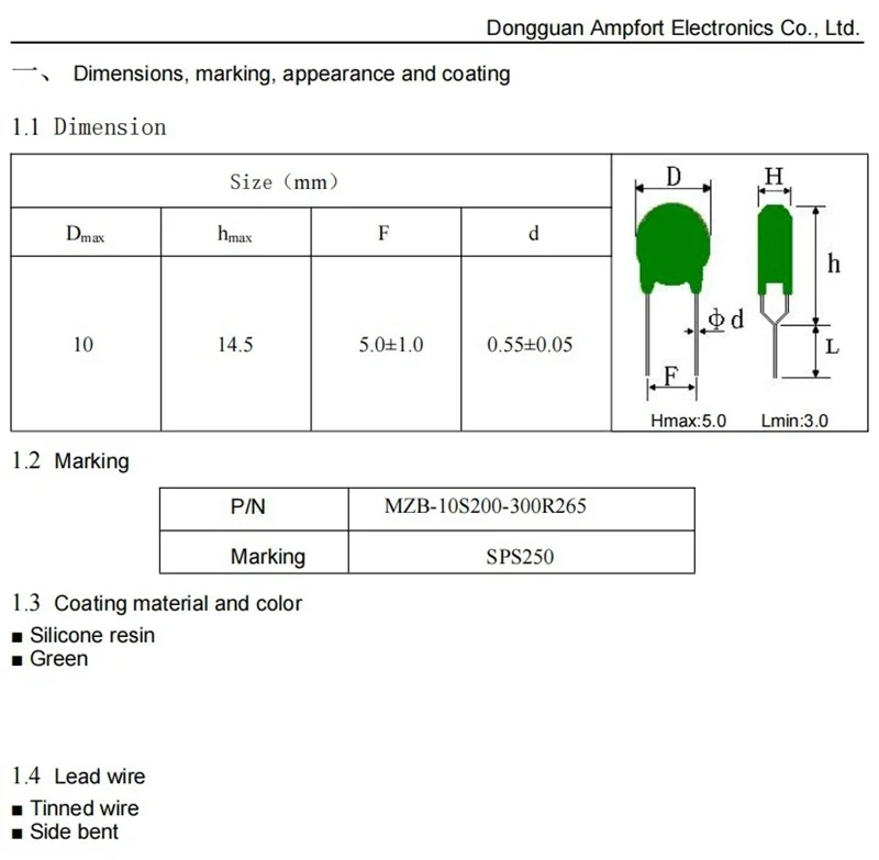 Thermally Sensitive Semiconductor Resistor Ptc Thermistor Mzb-10s200 ...