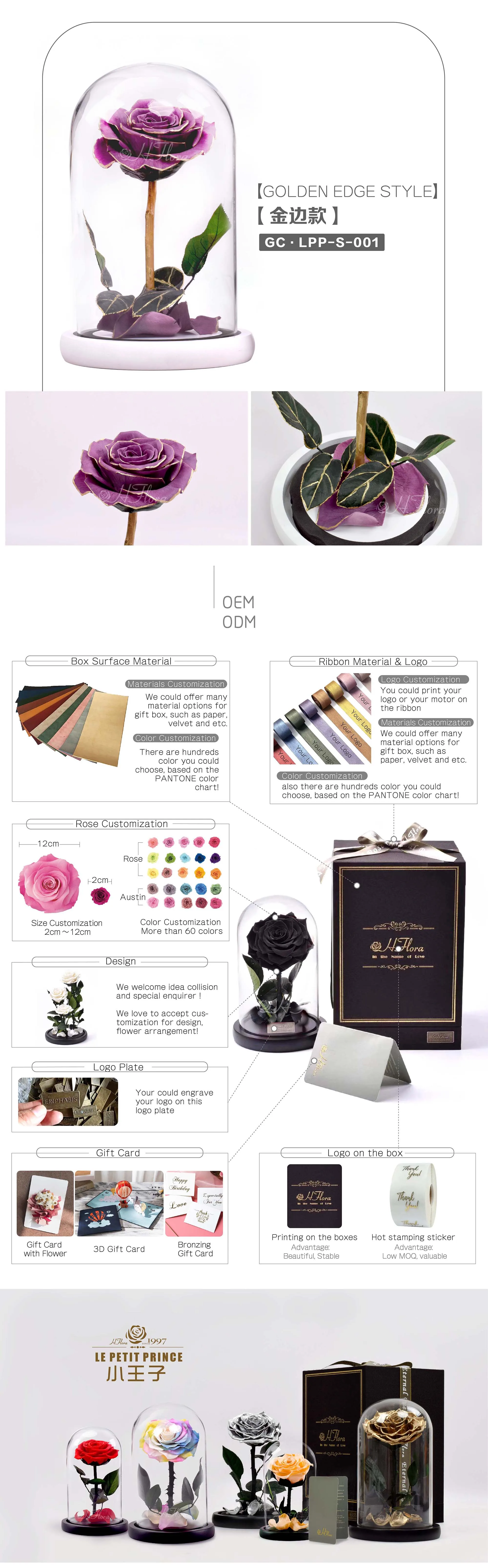 Glass Rose Preserved Rose 50 Colors Forever Stabilized Eternal Roses In ...