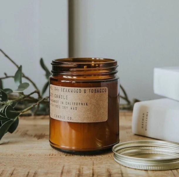 Huaming Long Lasting Burning Fragrance Candles Luxury Amber Brown Glass ...