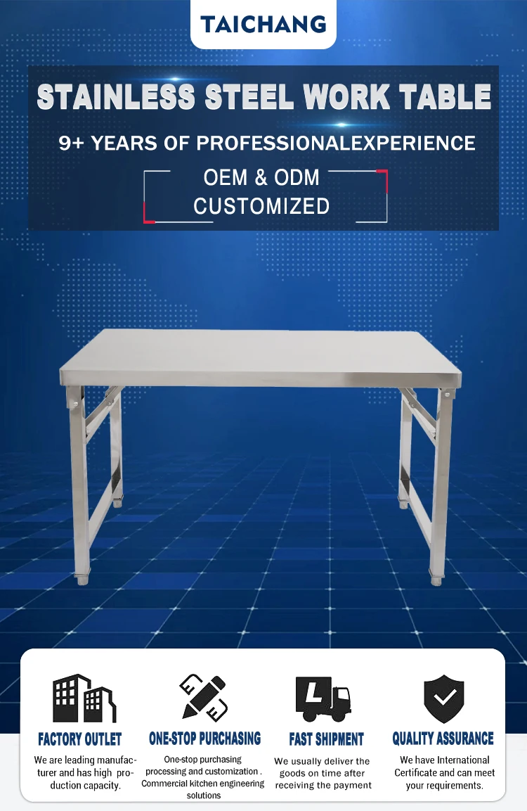 Durable and Safe Material Stainless Steel Worktable Portable Folding ...