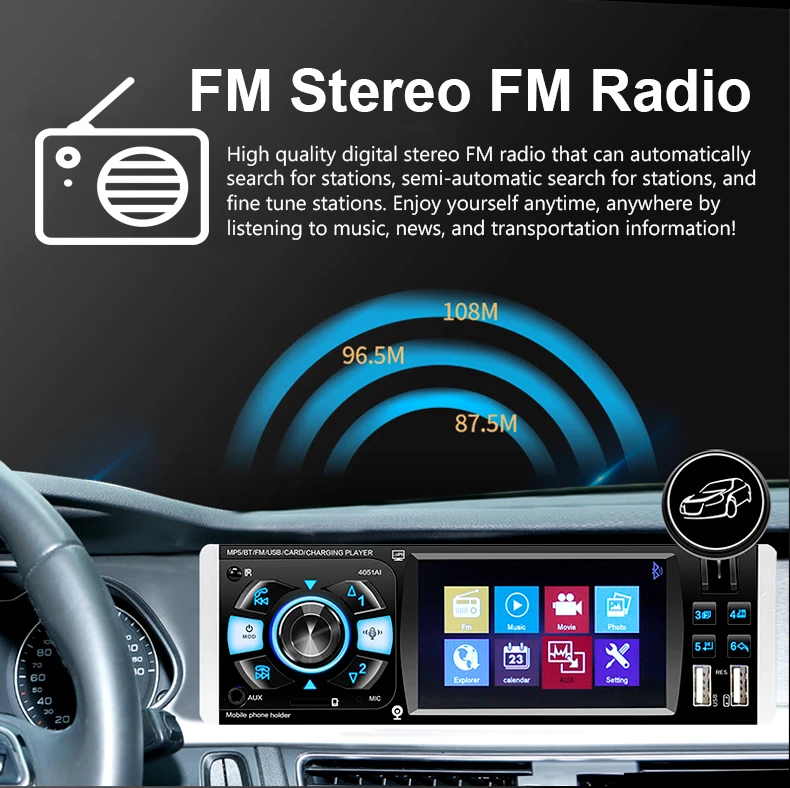 1 Din 4.1inch Mp5 Player Car Radio Direct Spin Button Touch Screen Car ...