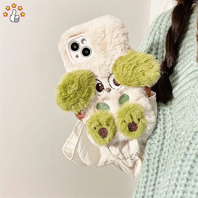 Hot Sale Cute Unique Design Phone Case Bag Soft Plush Silicon Estuches ...