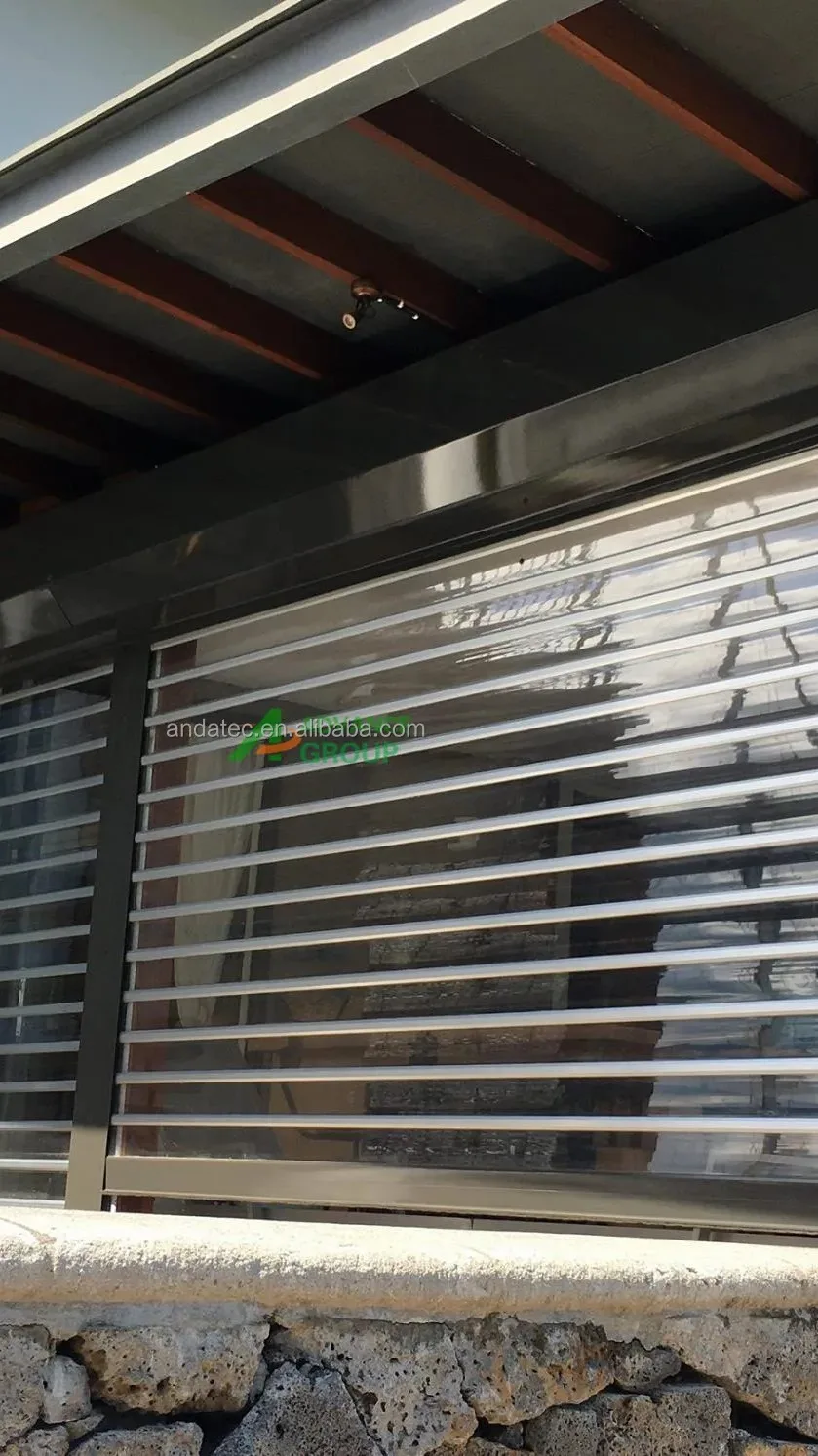 Modern Commercial Polycarbonate Transparent Slat Automatic Roller ...